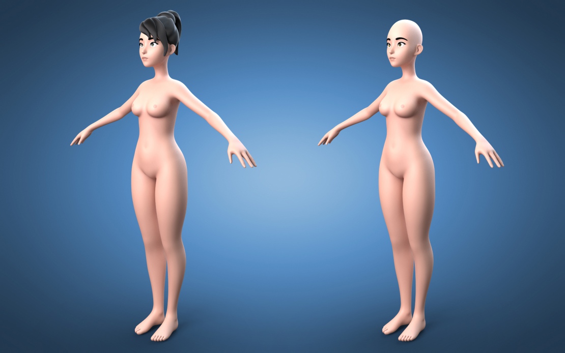 Cartoon Sport Girl With Modular Clothing • 3d Model • Indieart