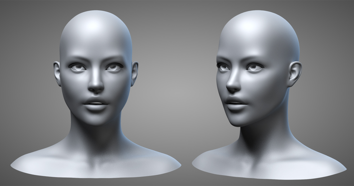 Female Head • 3D Model • IndieArt